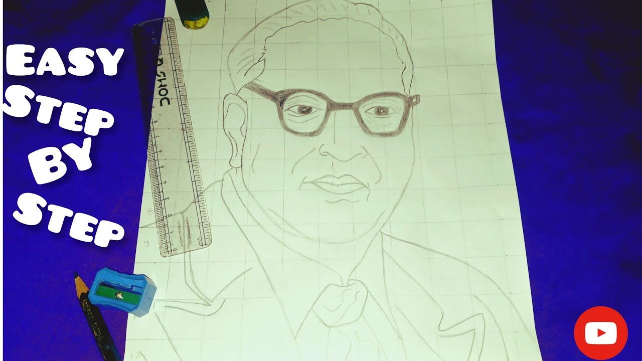 How To Draw Dr br Ambedkar || EASY TO WAY Step By Step || - YouTube