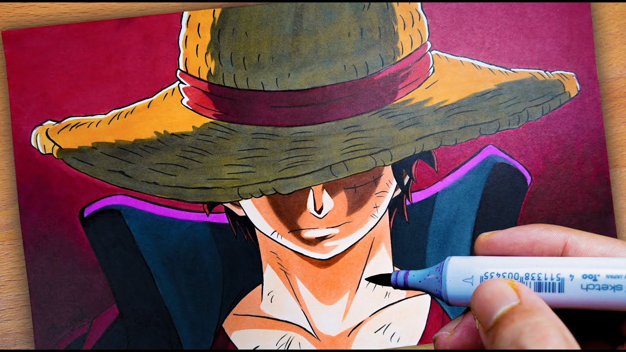 Drawing Strawhat Luffy with Alcohol Markers - YouTube
