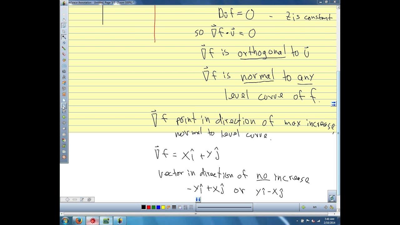 Calc III 2014 13.6 pt 2 More Gradient - YouTube