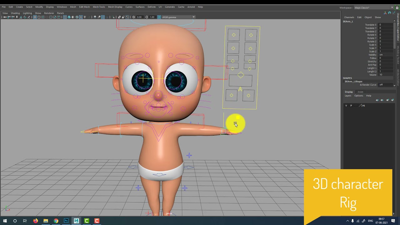 A Baby Rig- Rigged in Maya (Download link in description) - YouTube