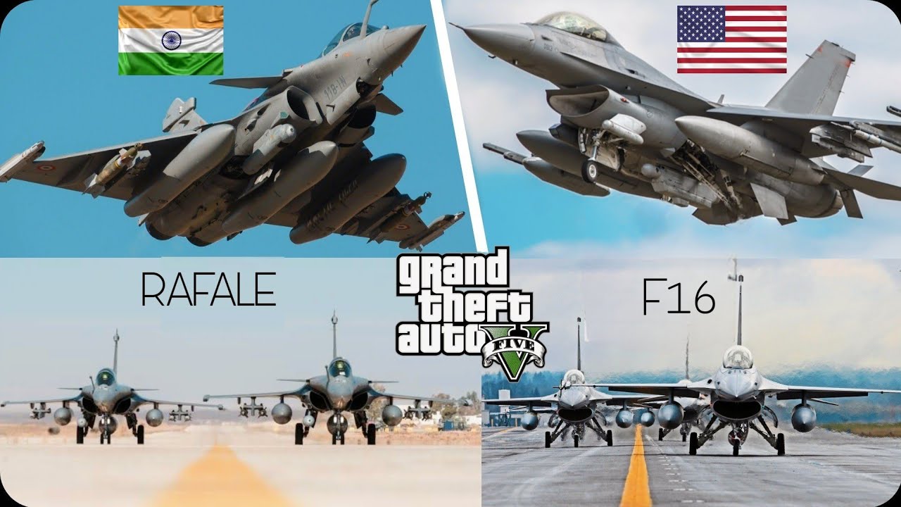 RAFALE(INDIA) VS F16 FIGHTING(USA) FALCON GTA 5 - YouTube