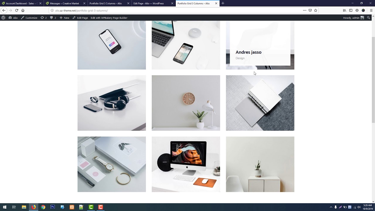 Portfolio Grid 3 Columns | Alio Minimal Portfolio WordPress Theme - YouTube