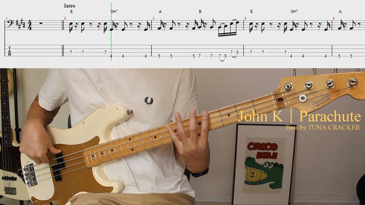 베이스 초보도 할만하다! John K - Parachute│BASS TAB│악보 - YouTube