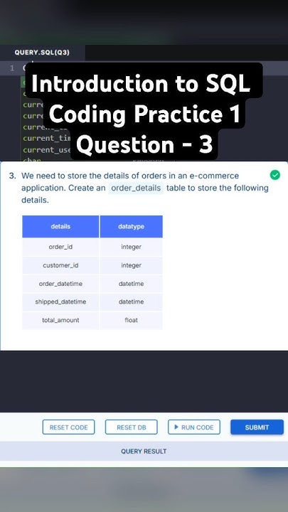 Introduction to SQL | Coding Practice 1 | Question 3 | NXT WAVE #shorts #programming #database ...