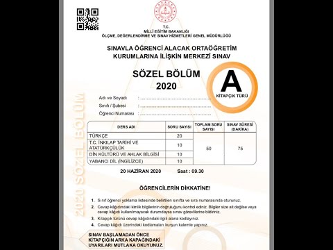 LGS 2020 çıkmış Din Kültürü ve Ahlak Bilgisi soruları