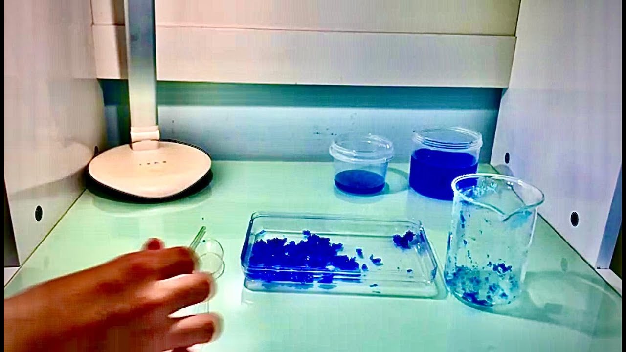Copper sulphate crystallisation experiment - YouTube