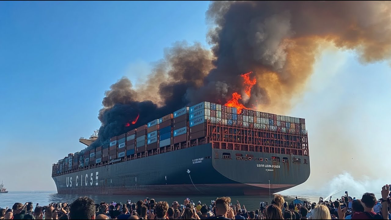 1 minute ago! US cargo ship carrying 6000 tons of explosives destroyed ...