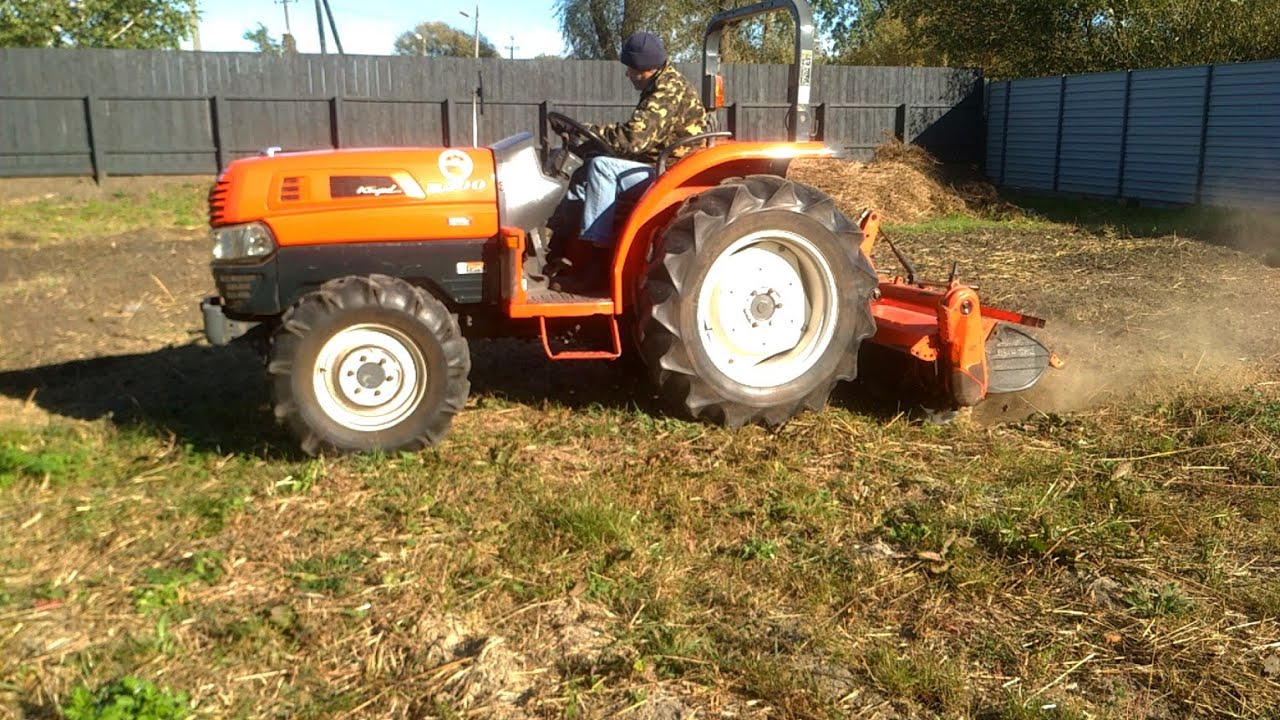 Культивація цілини трактором Кубота kl300 - YouTube
