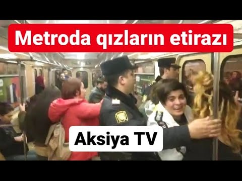 Etirazçı qızlar metroda da səs-küylü aksiya etdilər - 8 mart