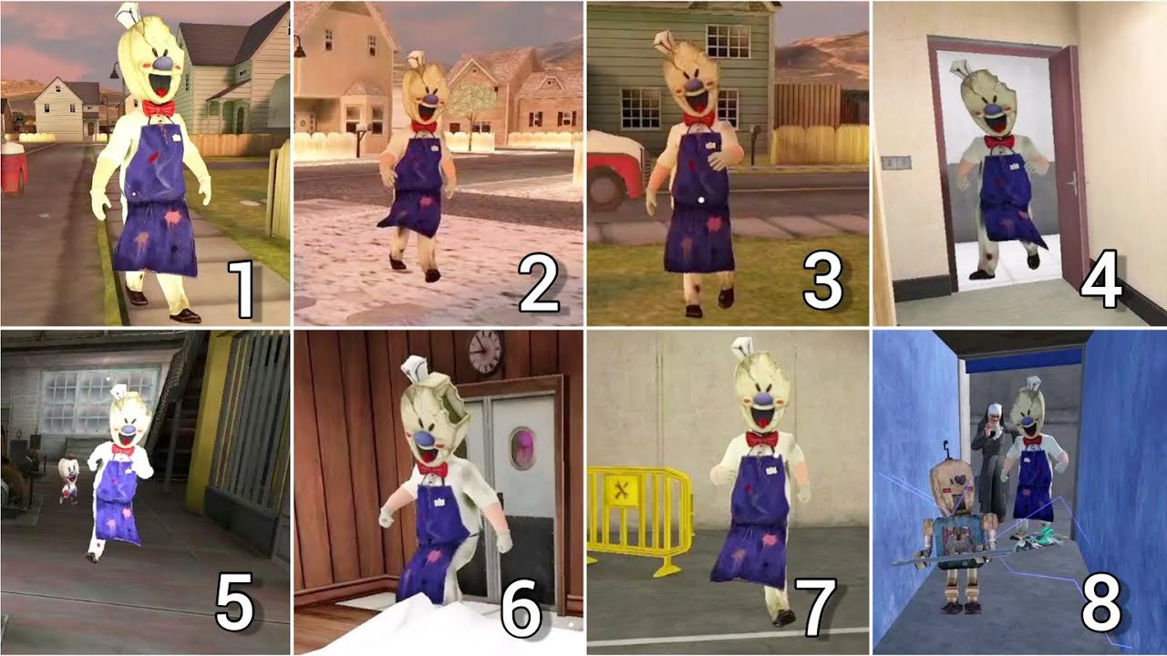 Ice Scream Saga Normal Mod Rod Chasing 1,2,3,4,5,6,7,8 | Ice Scream All ...