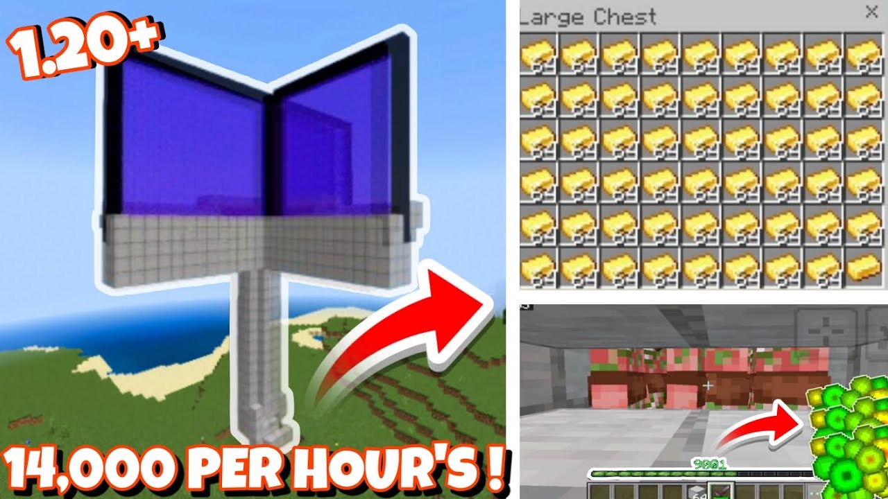 Minecraft Gold & XP Farm Tutorial Video 1.20+ | Minecraft Gold Farm ...