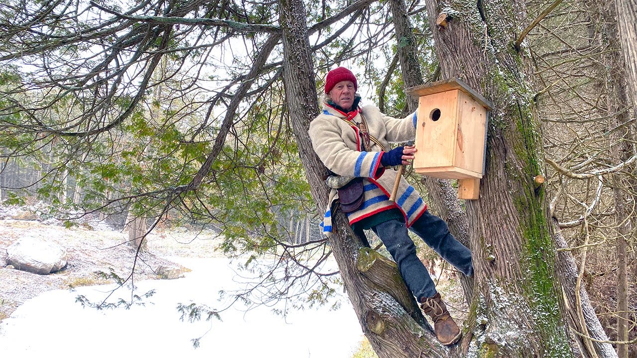 How to Make Bird Nesting Boxes| 18TH CENTURY PIONEER | BIRCH BARK CANOE ...