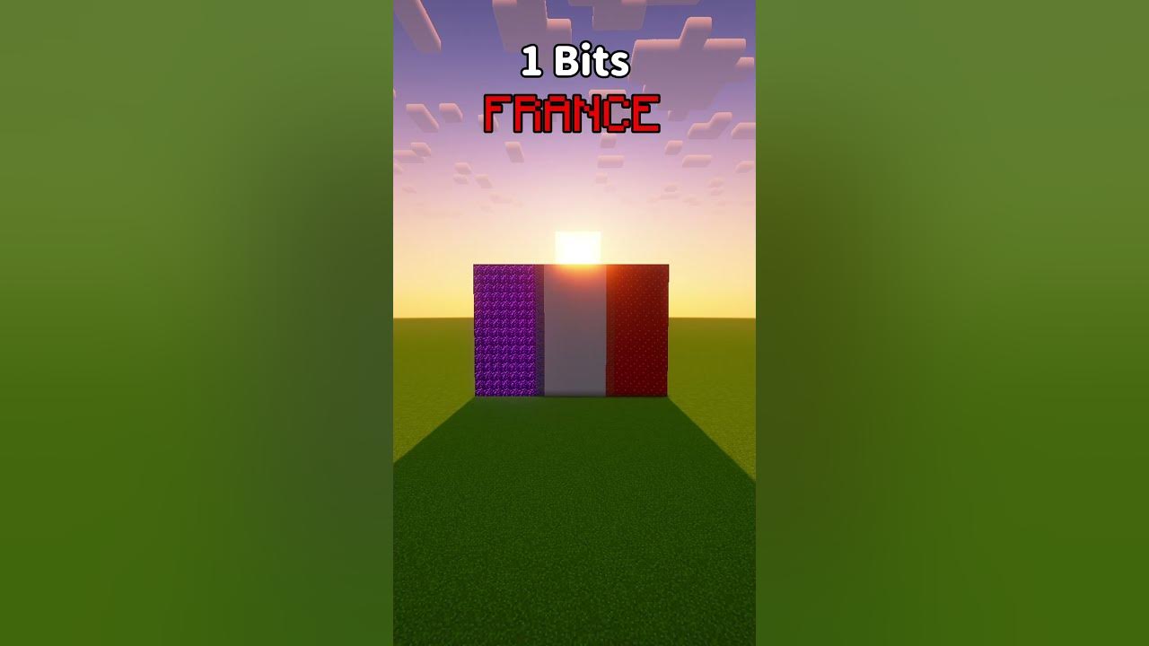 Country Flags in Minecraft 🏳️💥128 bits64 bits 32 bits 16 bits 8 bits 2 bits 1 bit #shorts - YouTube