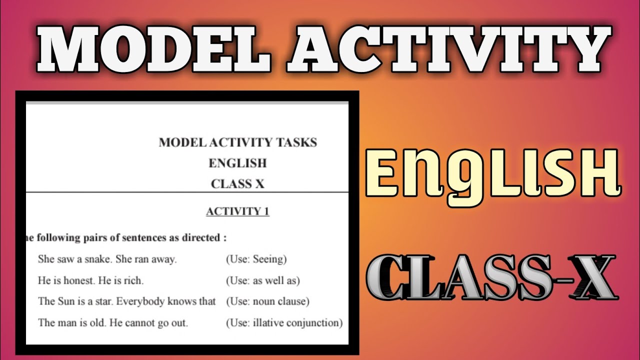 Model Activity Task Class 10 English Part-2 Answer|English Model ...