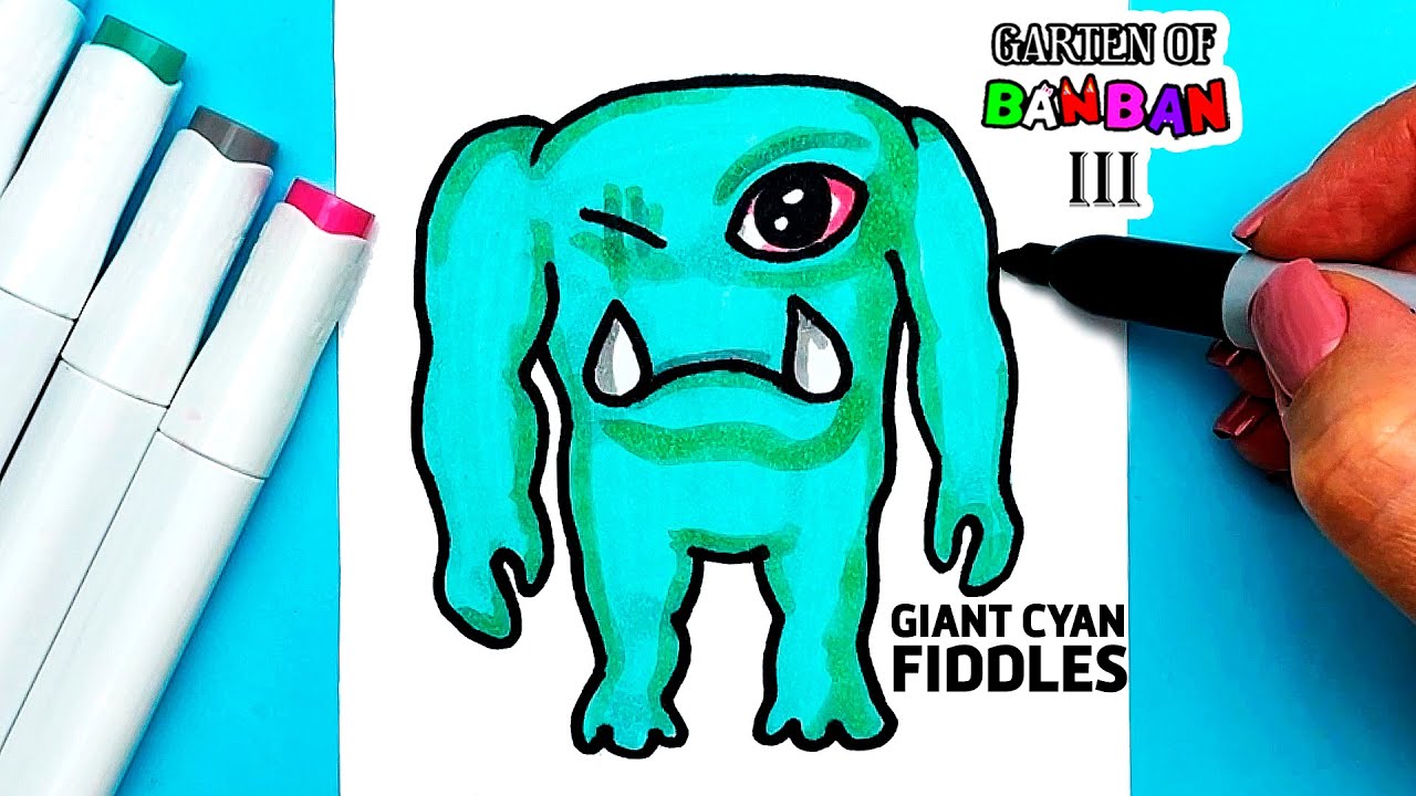 How to draw GIANT CYAN FIDDLES New Boss from Garten Of Banban Chapter 3 ...