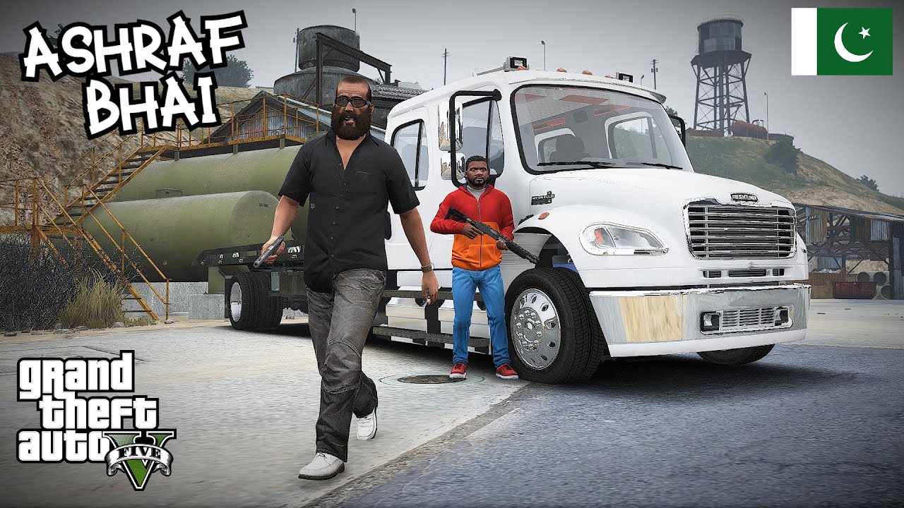 GTA V REAL LIFE MODS - ASHRAF BHAI GOES TO WORK WITH FRANKLIN | GTA 5 PAKISTAN - YouTube