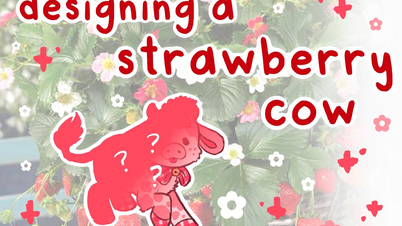 designing a strawberry cow character: speed paint and design process ...