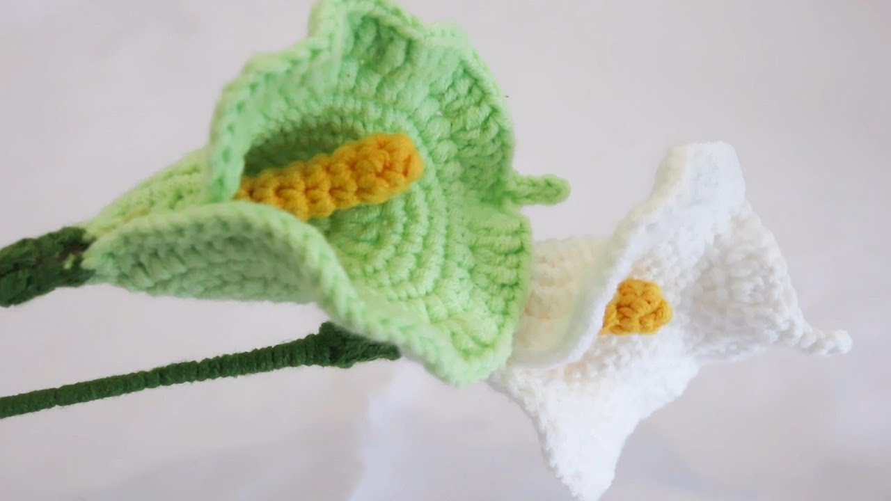 How to crochet calla lily flowers - YouTube