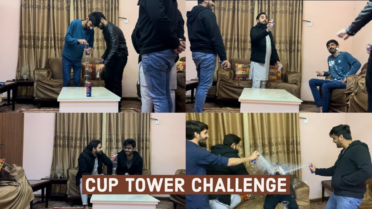 CUP TOWER CHALLENGE 😂 - YouTube