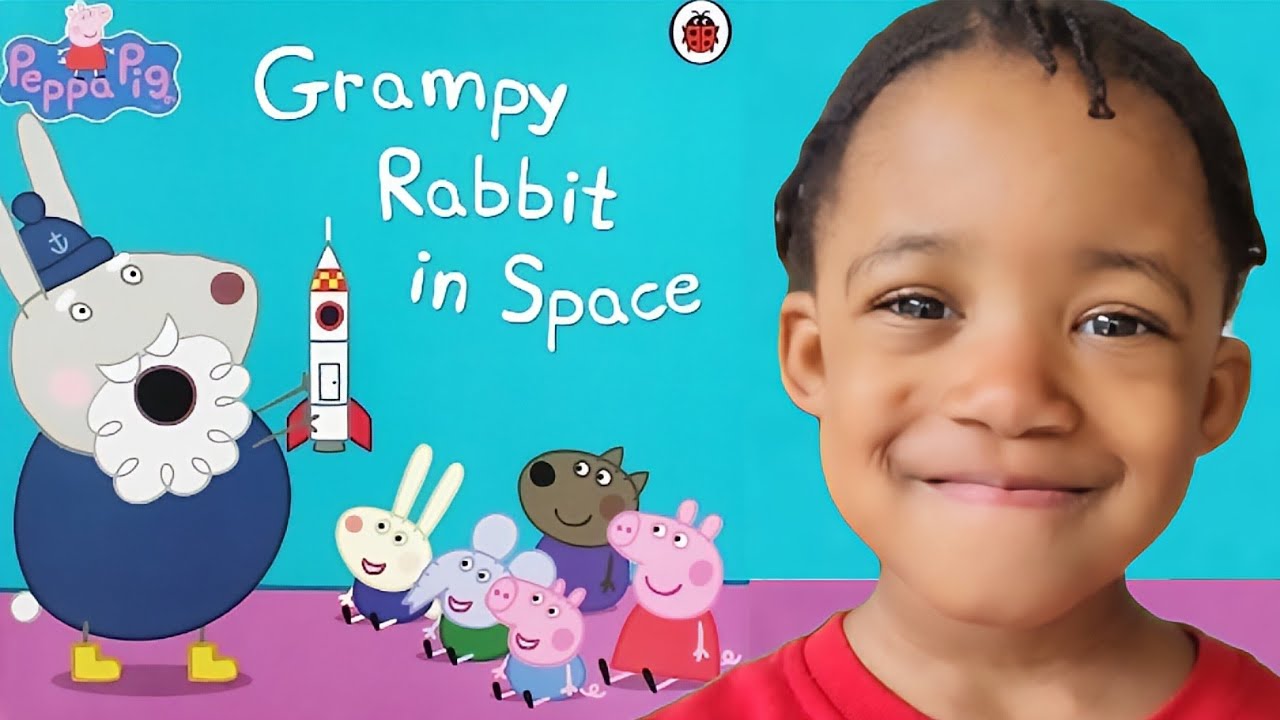 Grampy Rabbit In Space | Peppa Pig Read Aloud Book For Kids - YouTube