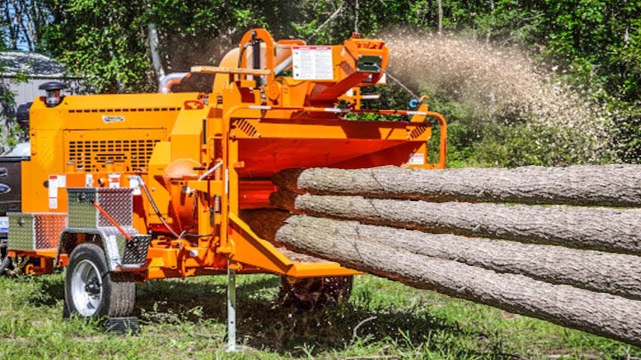 Dangerous Powerful Wood Chipper Machines Working, Incredible Monster Tree Shredder Machines ...