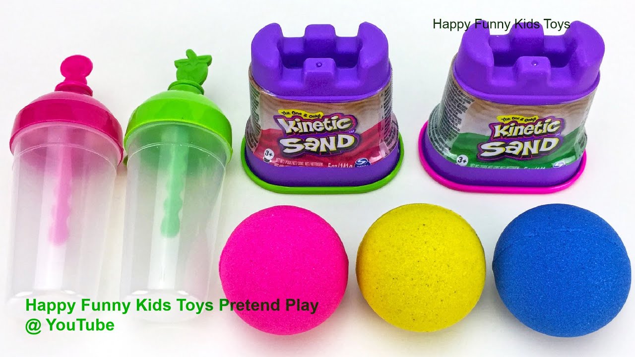 Fun Making Ice Cream with Kinetic Sand and Surprise Toys - YouTube