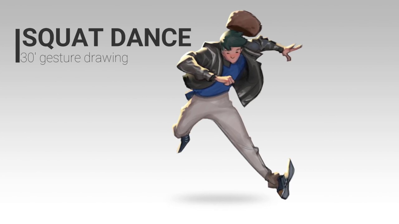 30 minutes gesture drawing process : "Squat dance" - YouTube