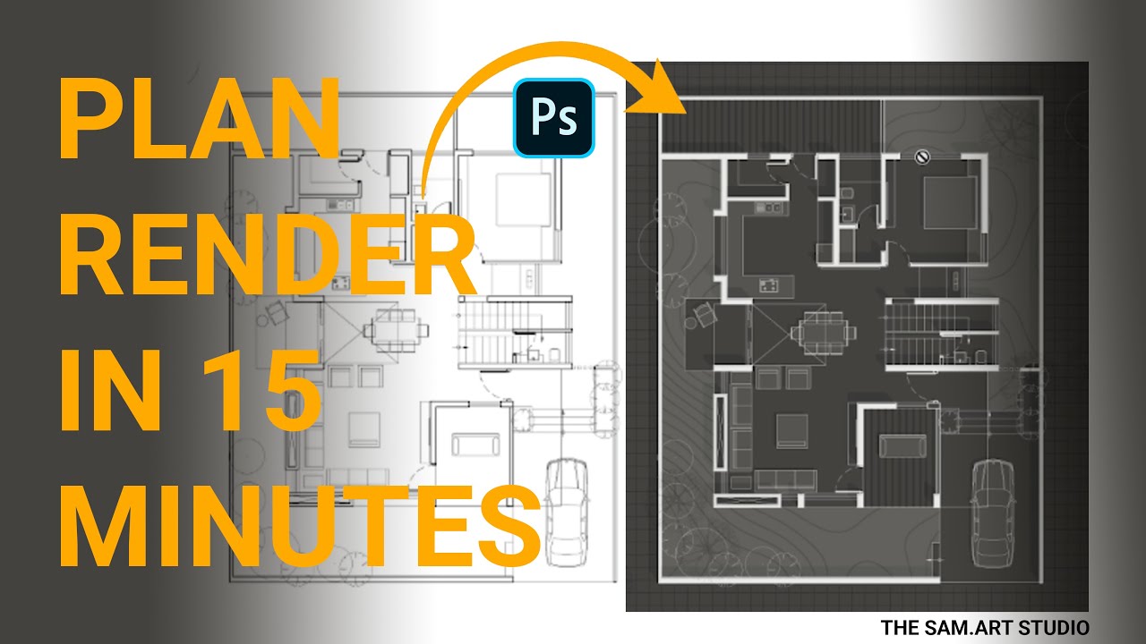 Architectural Floor Plan Rendering – Full Tutorial in Photoshop (Step ...