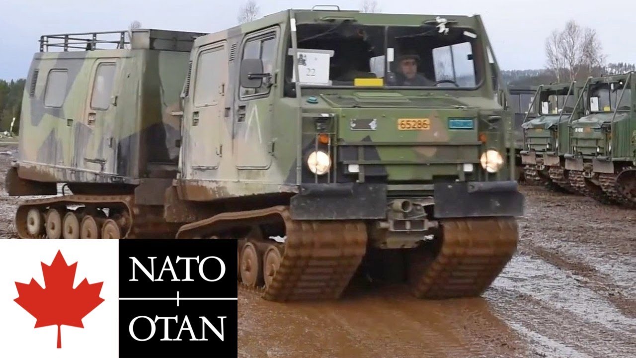 Canadian Army, NATO. BV 206 all terrain vehicles and soldiers on ...