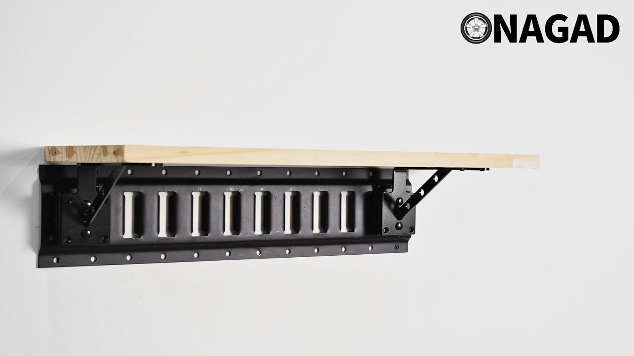 E Track Fixed Shelf Brackets 8 inch Upgraded Black Heavy Duty DIY E ...