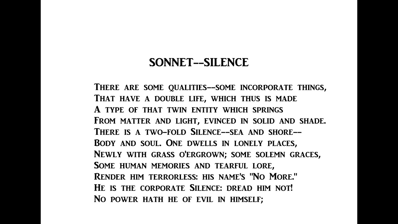 Sonnet--Silence written by Edgar Allan Poe - YouTube