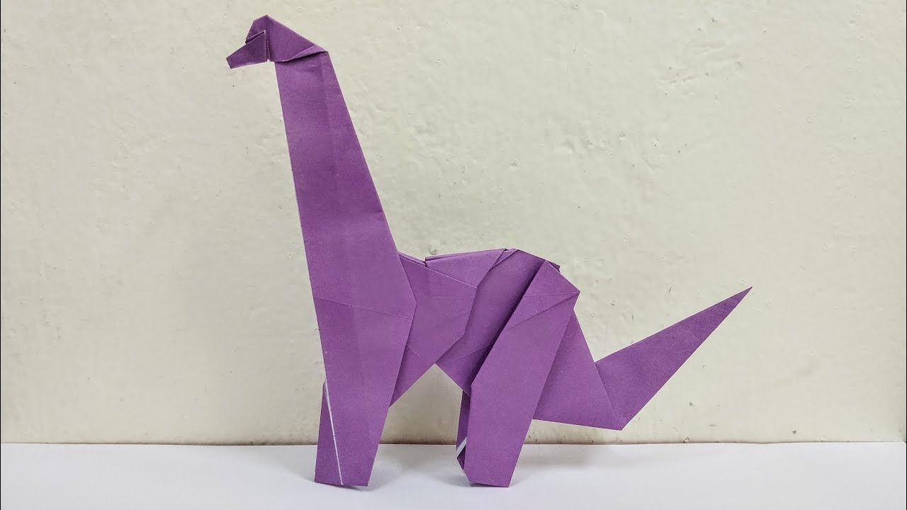 How to make a paper Dinosaur Brachiosaurus - Origami Dinosaur ...
