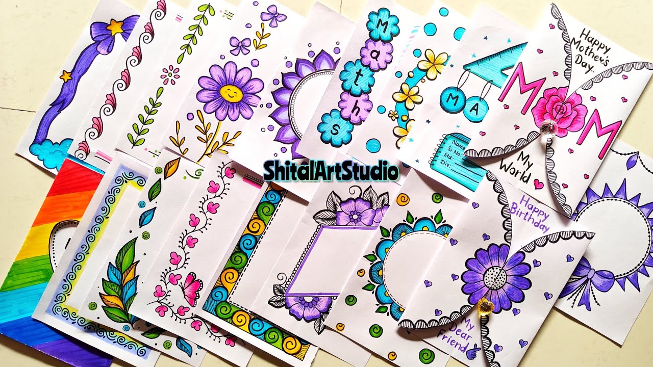 20 BEAUTIFUL BORDER DESIGNS/PROJECT WORK DESIGNS/বন্ধু খাতার ডিজাইন ...