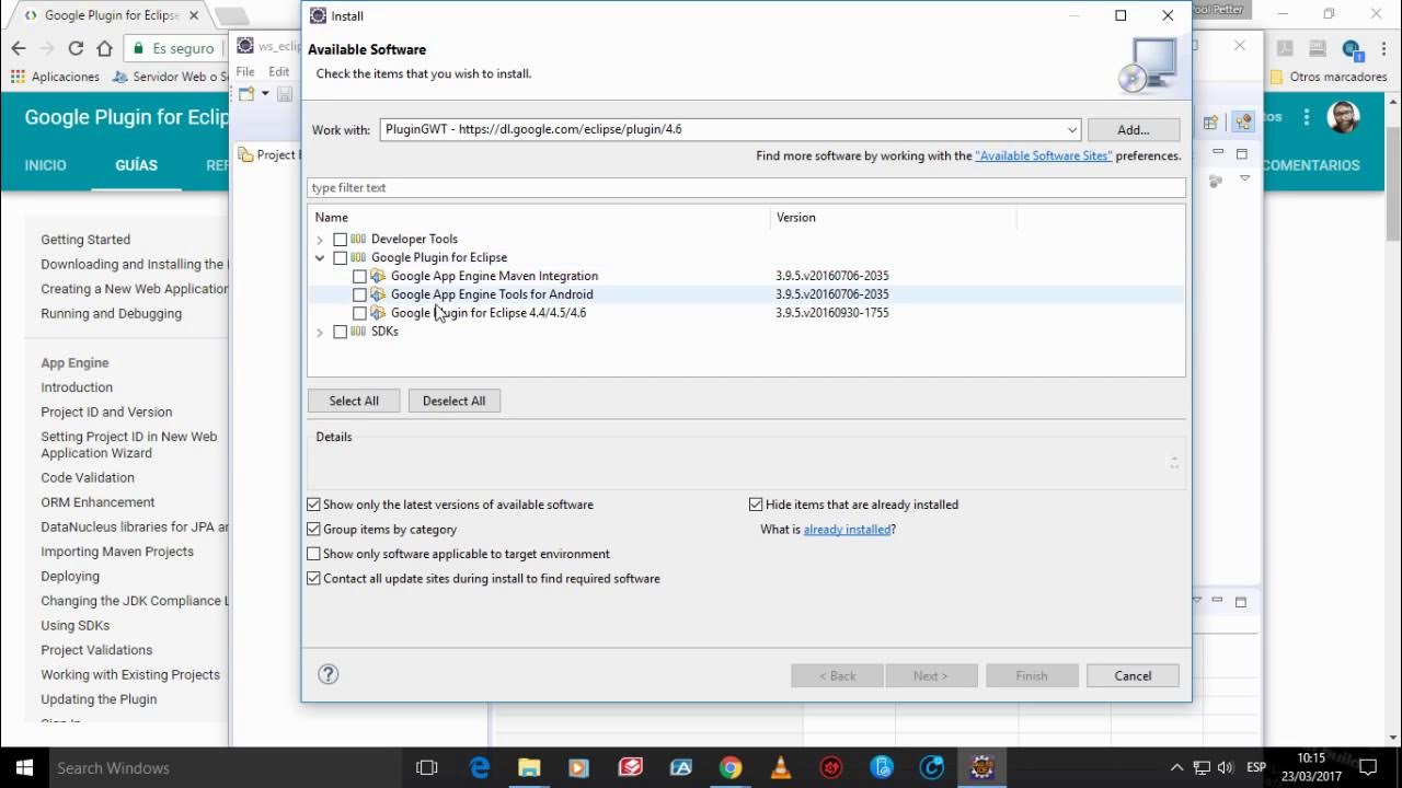 Instalar plugin GWT SDK en eclipse 4.4 4.5 4.6 - Install Plugin GWT eclipse 4.4 - YouTube