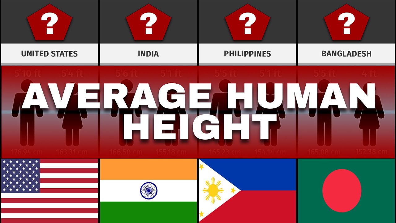Average Height of Men and Women Worldwide | Comparison | Data Spy - YouTube