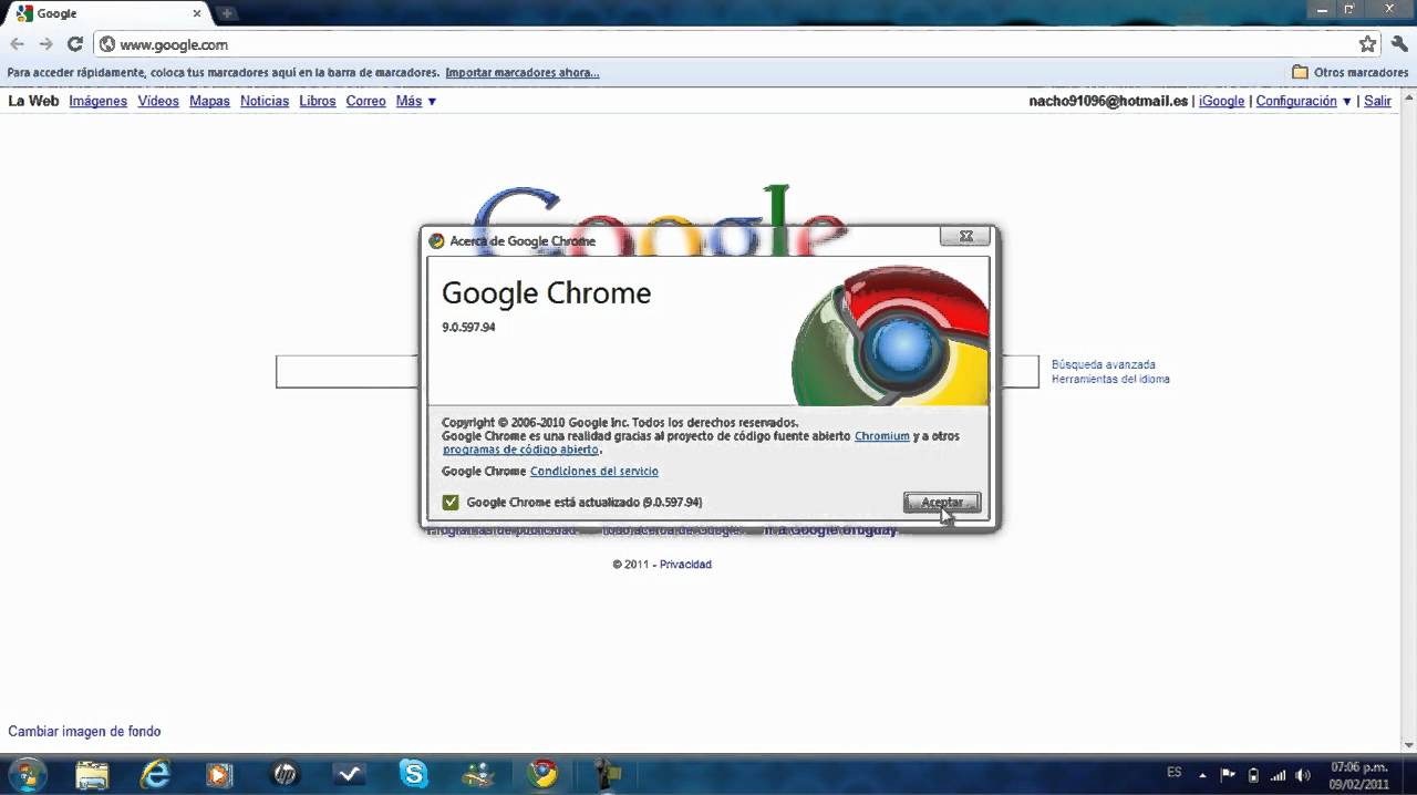 Google Chrome 9.0.597.94 | Descarga y Actualización - YouTube