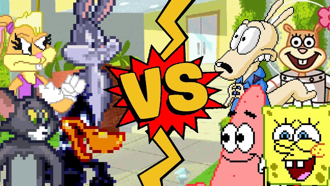 M.U.G.E.N Battles | Bugs Bunny/Daffy Duck/Lola Bunny/Tom vs SpongeBob ...
