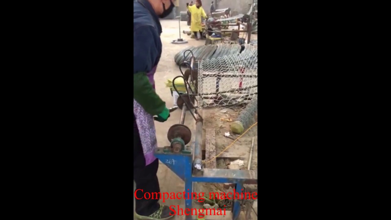 chain link fence machine with compacting machine - YouTube