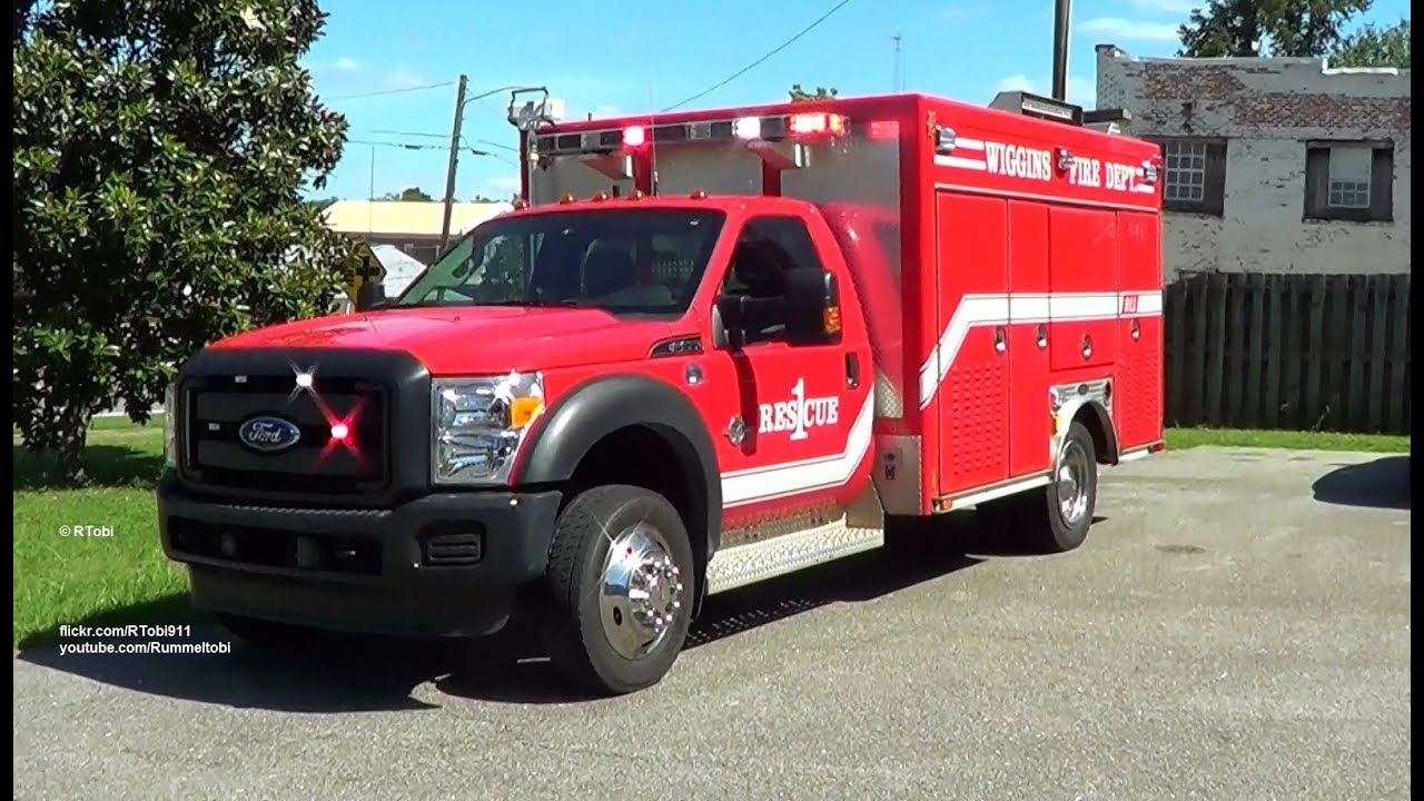 Wiggins Fire Department Rescue 1 lights & sirens demo [MS | 6/2017 ...