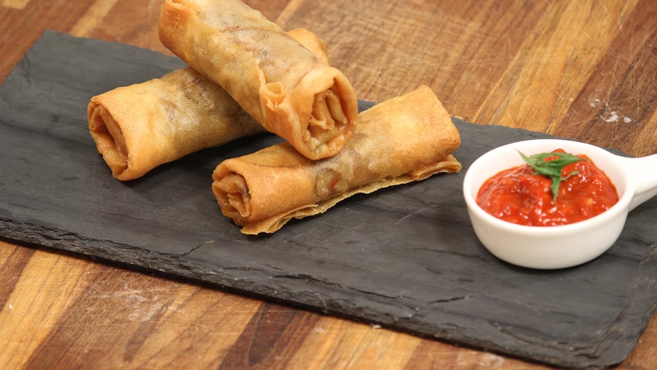 Vegetable Spring Roll And Schezwan Sauce | Majha Kitchen | Sanjeev ...