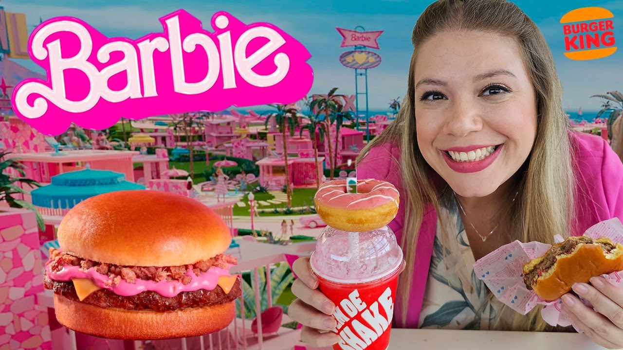 PROVEI o COMBO da BARBIE do BURGUER KING - Vale a pena? [tudo rosa ...