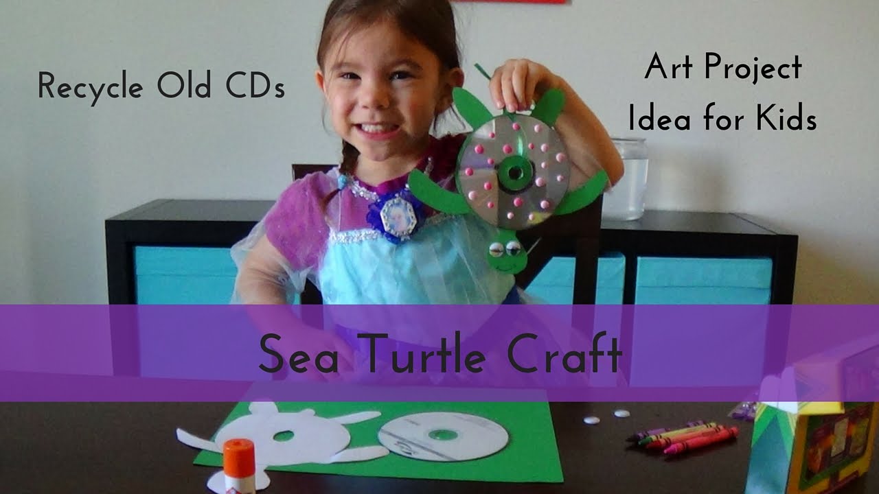 Upcycle - Sea Turtle Craft made from an Old CD - YouTube