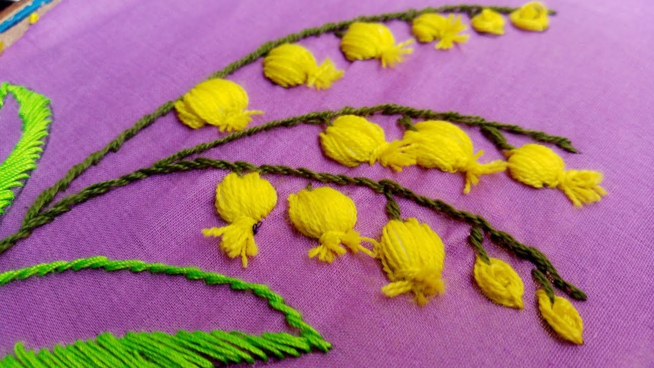 Hand embroidery : cotton stuffed floral hand embroidery design for ...