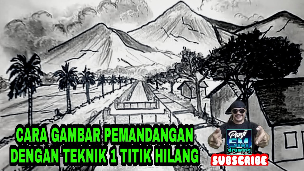 Cara gambar pemandangan dengan teknik 1 titik hilang - gambar ...