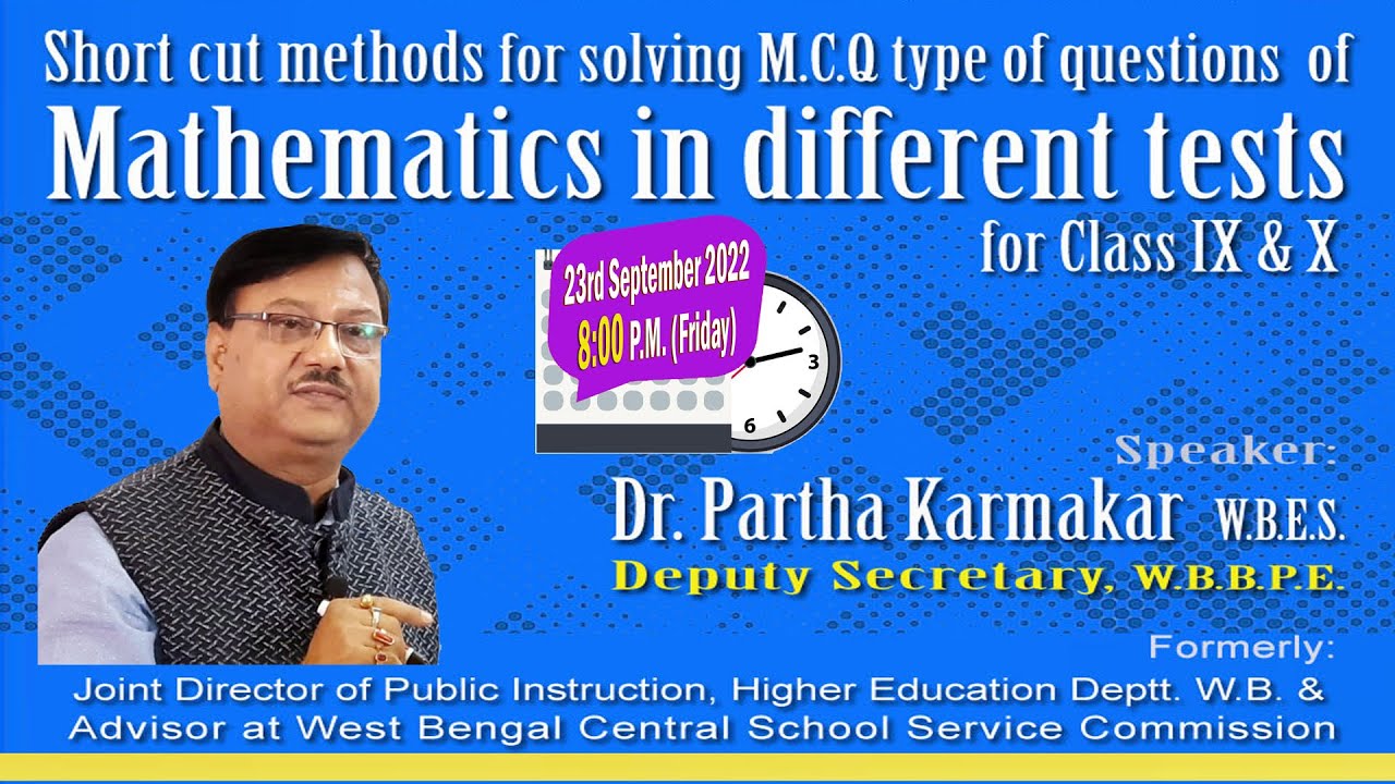 Short cut methods for solving M.C.Q. Mathematics in different tests for ...