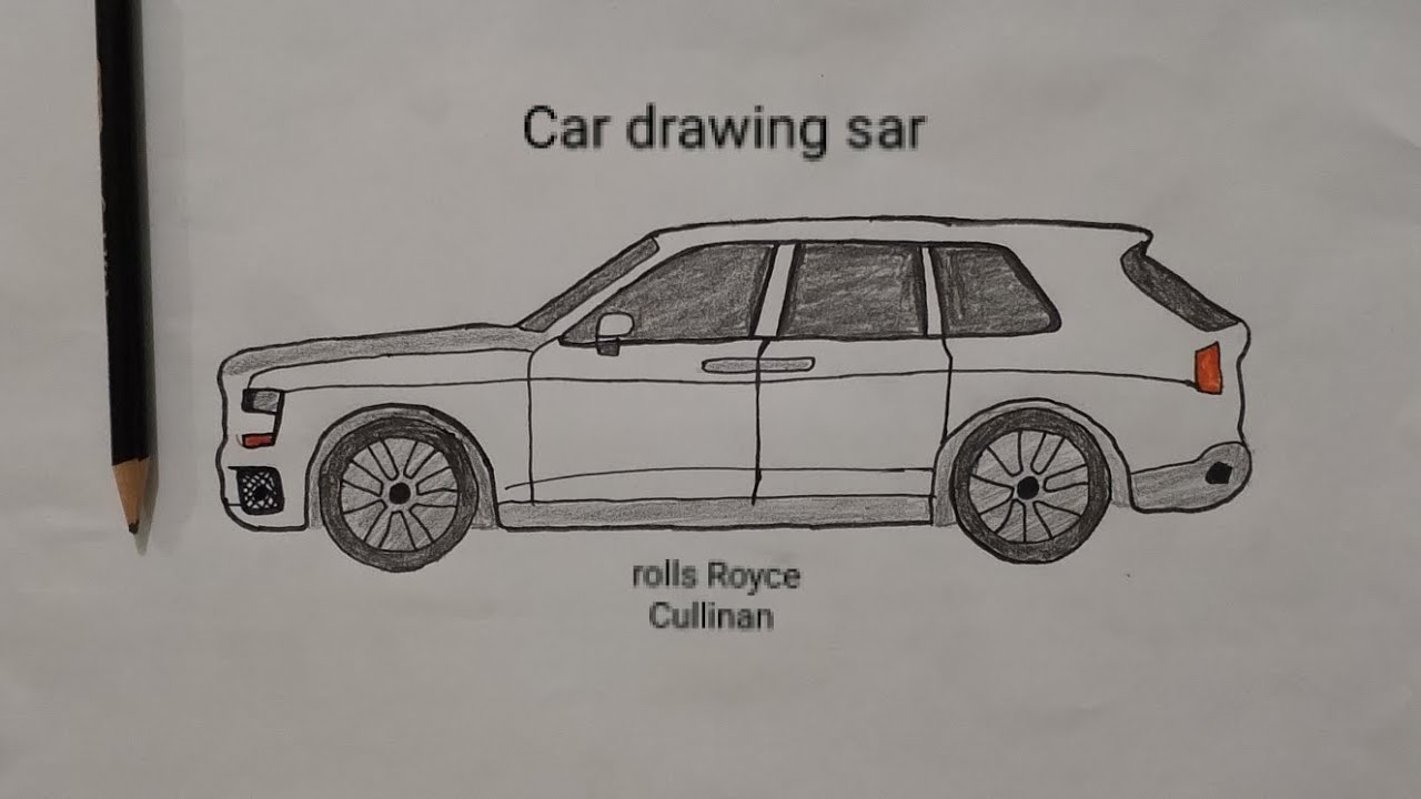 rolls Royce Cullinan drawing | Rolls Royce ki drawing | Car drawing sar ...