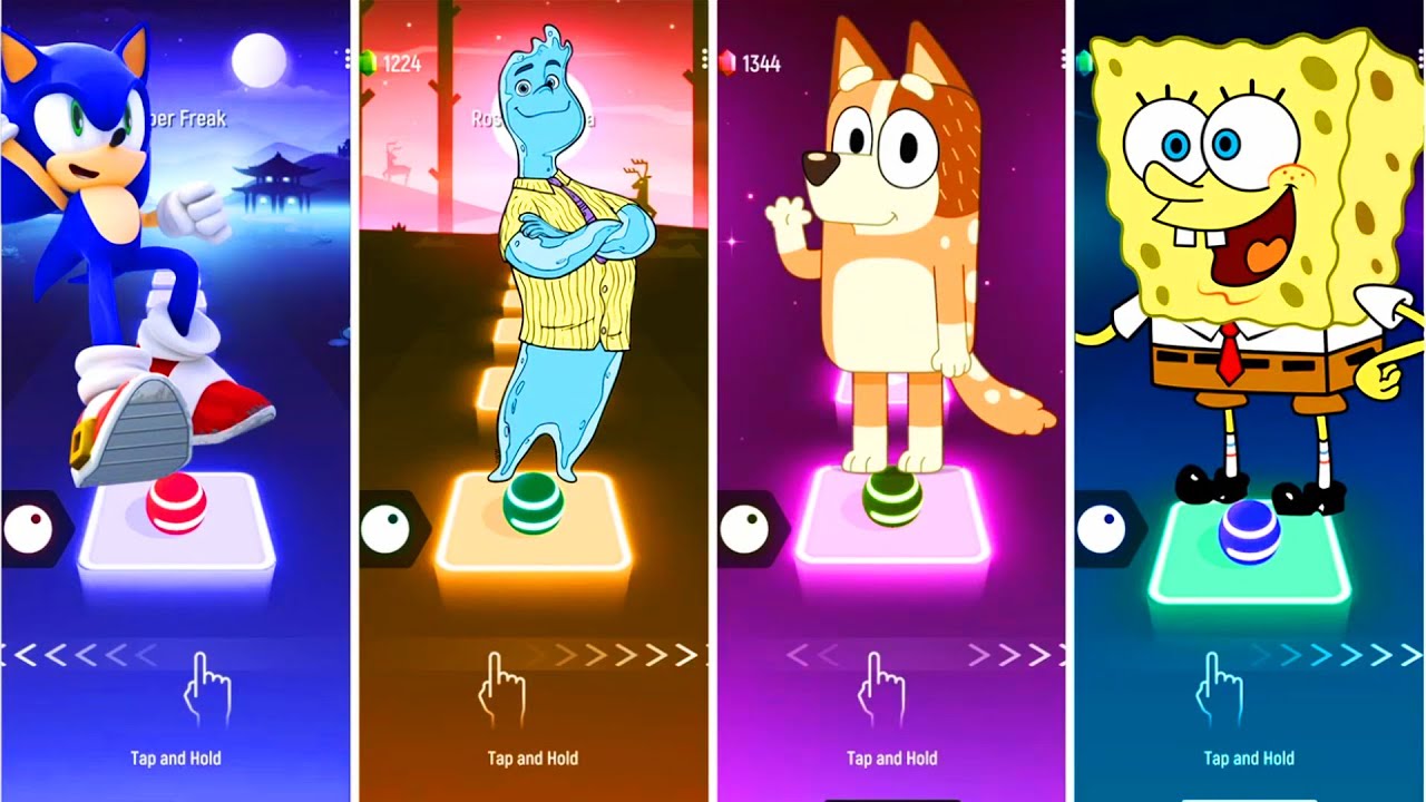 Sonic 🆚 Elemental 🆚 Bluey 🆚 Sponge Bob. 🎶 Who Is Best? #3 - YouTube