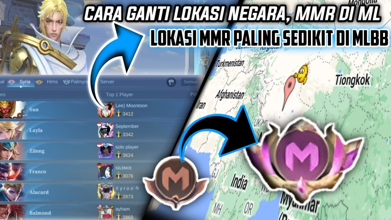 CARA GANTI LOKASI MMR, LOKASI MMR PALING SEDIKIT DI MLBB - YouTube