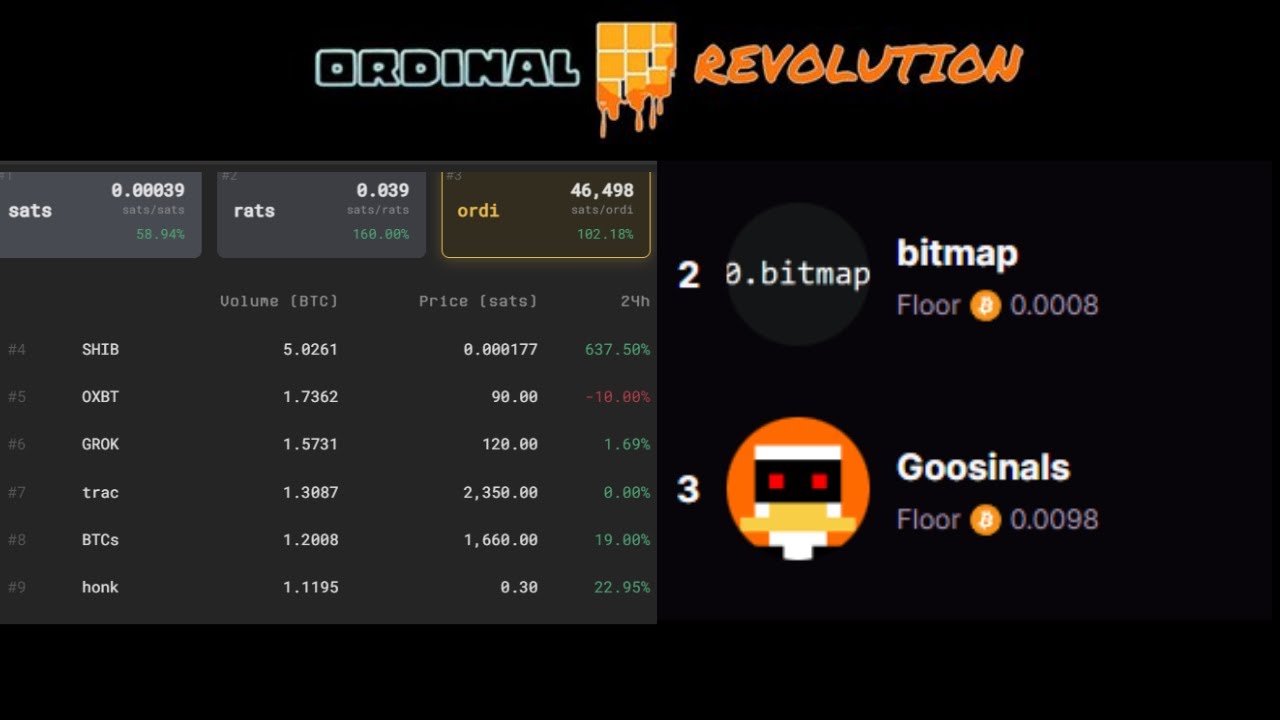 Emergency Ordinal Update SATS RATS Bitmap And GOOSinals going crazy ...