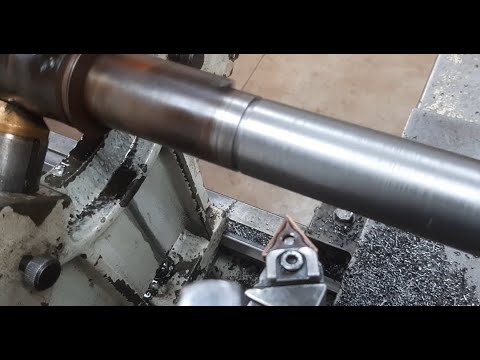 Usinagem de eixo rosca, usando Pastilha ZCC.CT/TNMG220408.#usinagem# ...
